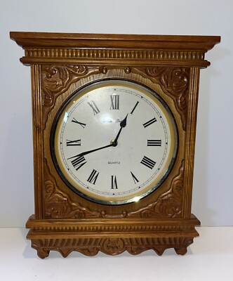 VINTAGE QUARTZ WALL CLOCK DANIEL DAKOTA Oak Works | eBay