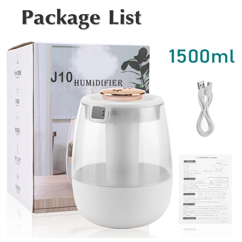 1500ml Humidifiers for Bedroom Large Room Office Cool Mist Air ...