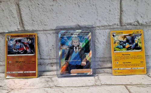 Pokemon lot Lycanroc Reverse Holo, Professor's Research Full Art Holo ...