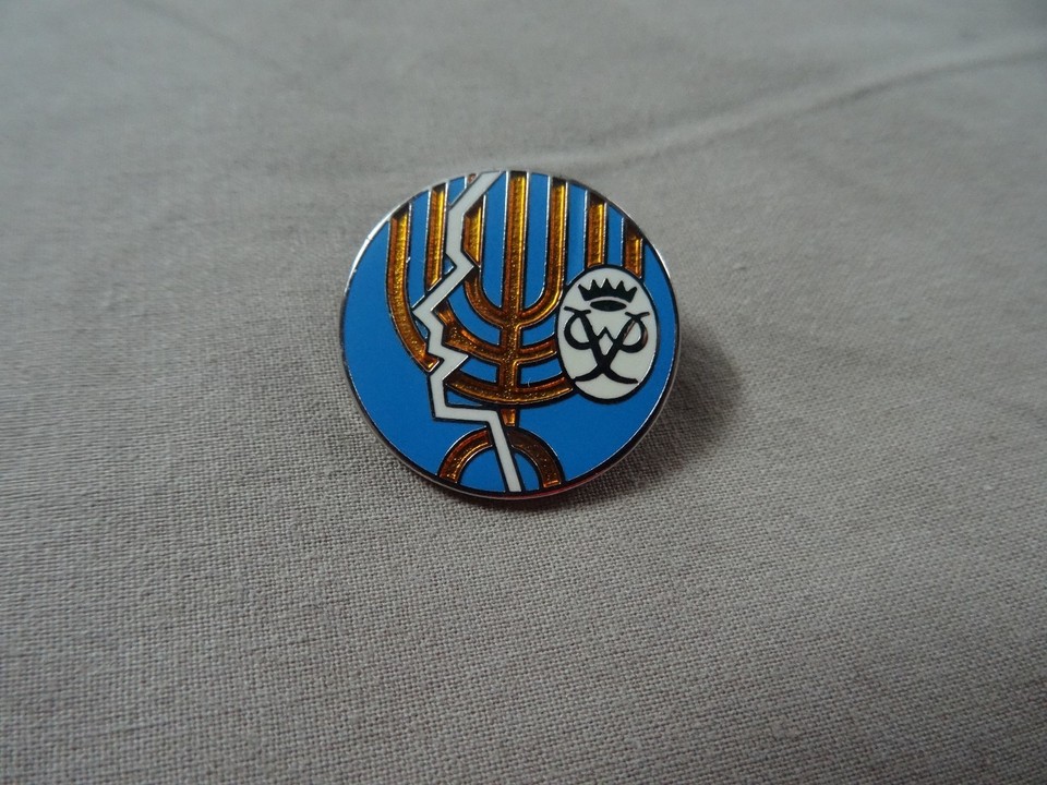 israel pin metal & enamel menorah and face jewish brooch | eBay