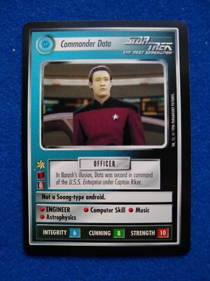 Commander Data Promo Card Star Trek CCG 1996 BB 2 player Federat ...