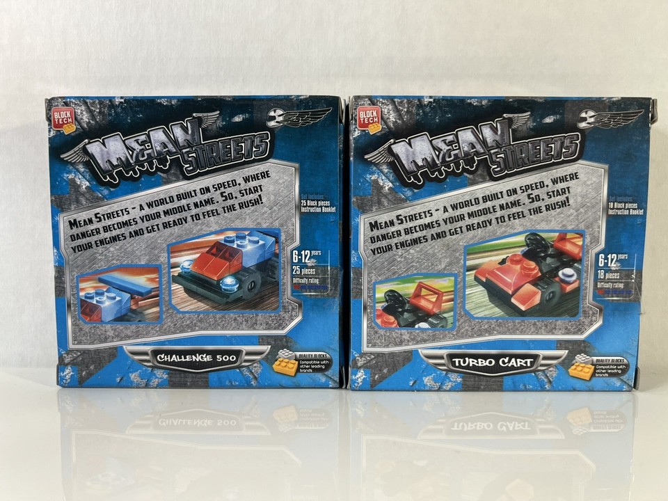 2× Mean Streets Block Tech building set Cars Red, Blue & Red Ages 6-12 ...