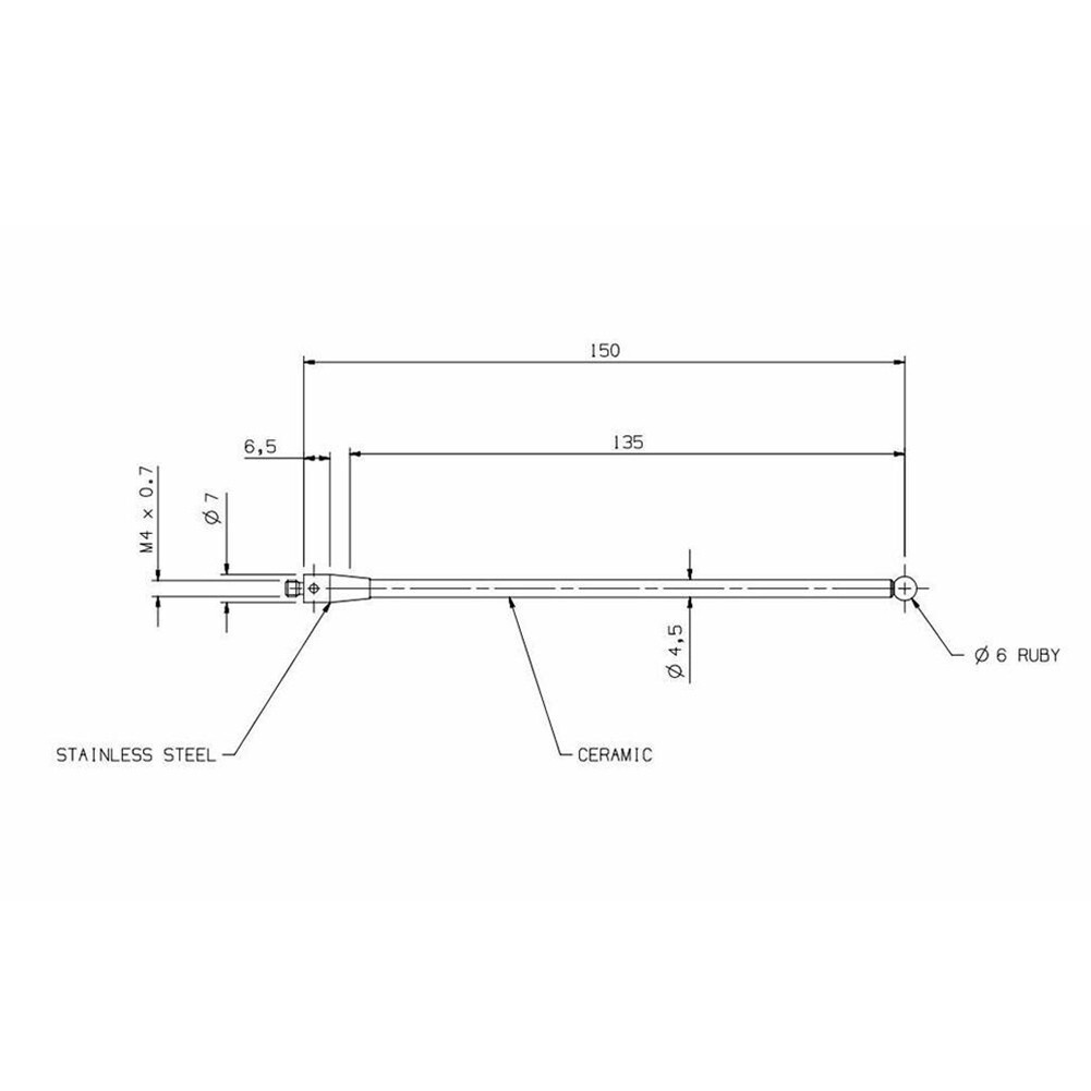 High-quality Touch Probe Shank Stylus 150mm Length CMM Touch M4 Ceramic ...