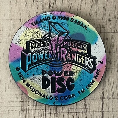 Vintage Mighty Morphin POWER RANGERS RARE McDonald's Pog Slammer 1994 ...
