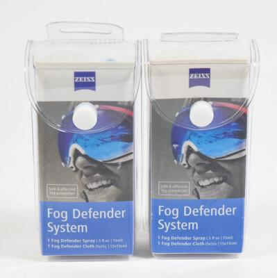 2 Zeiss FOG DEFENDER SYSTEM .5oz Anti-Fog Spray + Cloth ~ Goggles ...