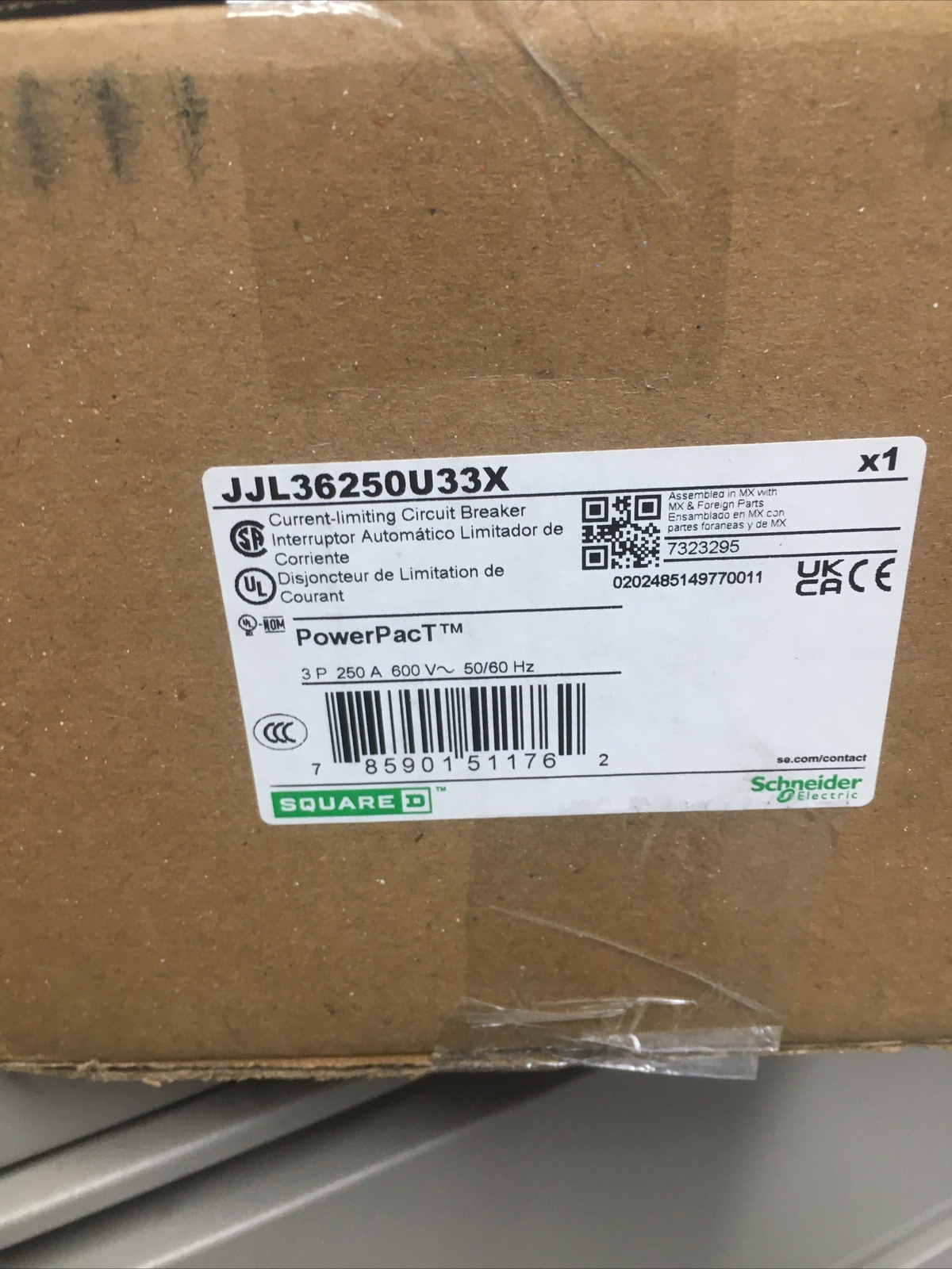 Square D JJL36250U33X Breaker 250A 3P 600V New In Box | eBay