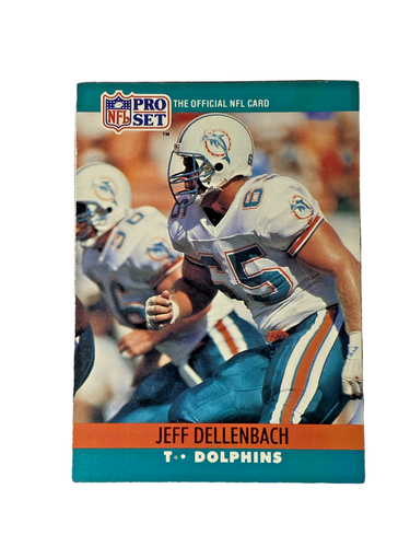 1990 Jeff Dellenbach Miami Dolphins football Trading card NFL Pro Set ...