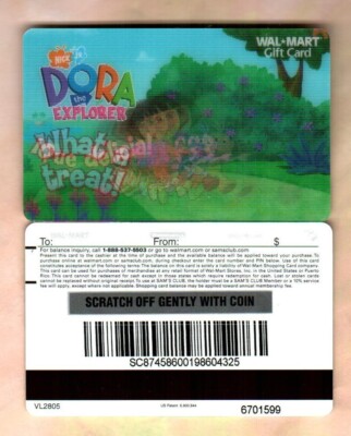 WALMART Dora the Explorer ( 2006 ) Lenticular Gift Card ( $0 ) V2 | eBay