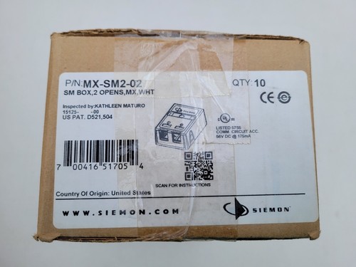 Brand New Box of 10 Siemon Max Surface Mount Box 2 Port White MX-SM2-02 ...