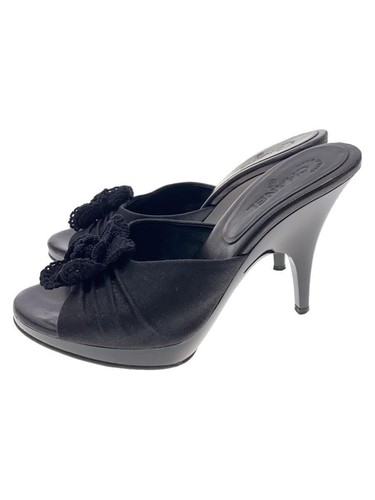 Chanel Black Sandals Small Heels, Minor Heel Damage, Pre-Owned | eBay