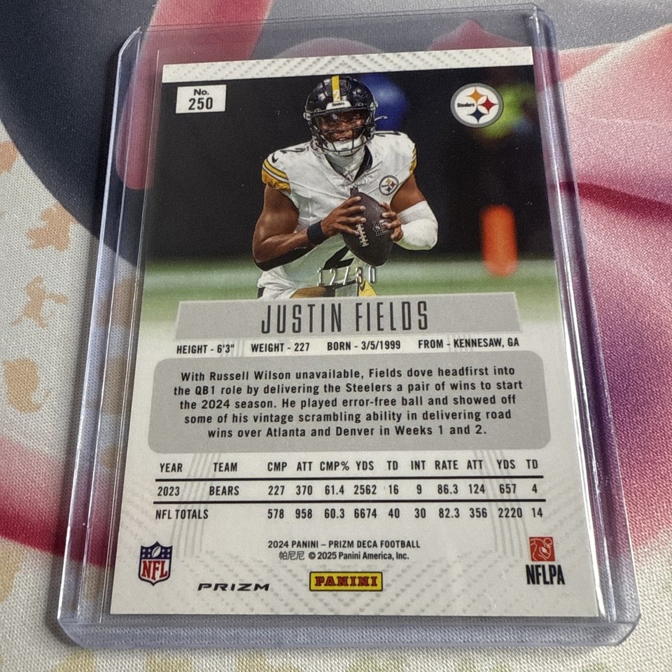 2024 Panini Prizm Deca Justin Fields MOJO 12/30 #250 Pittsburgh ...