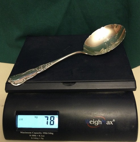 78 Grams Antique Sterling Silver Serving Spoon 8 3/4" Very Ornate Save ...