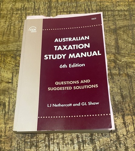 Australian Taxation Study Manual 6th Edition #EB152 | eBay