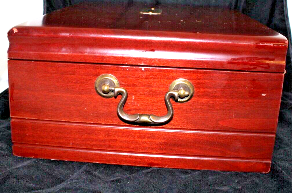 Diamond Crown Wood Humidor by Reed & Barton w/ Humidifier & Key 15.5" X ...