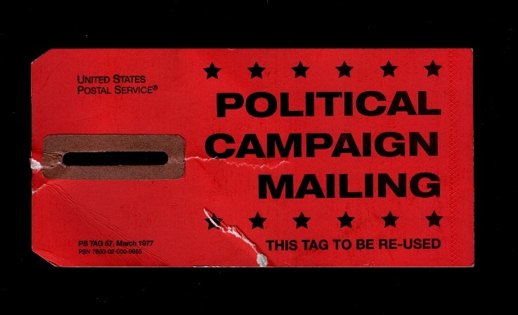 1977 PS TAG 57 - Postal Service Post Office POLITICAL CAMPAIGN MAILING ...