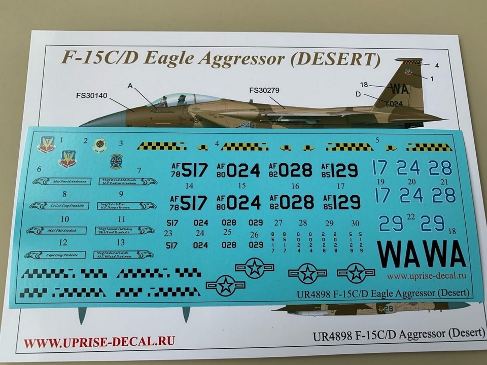 UpRise Decals UR4898 - DECAL F-15C/D Eagle Aggressor (Desert) 1/48 | eBay