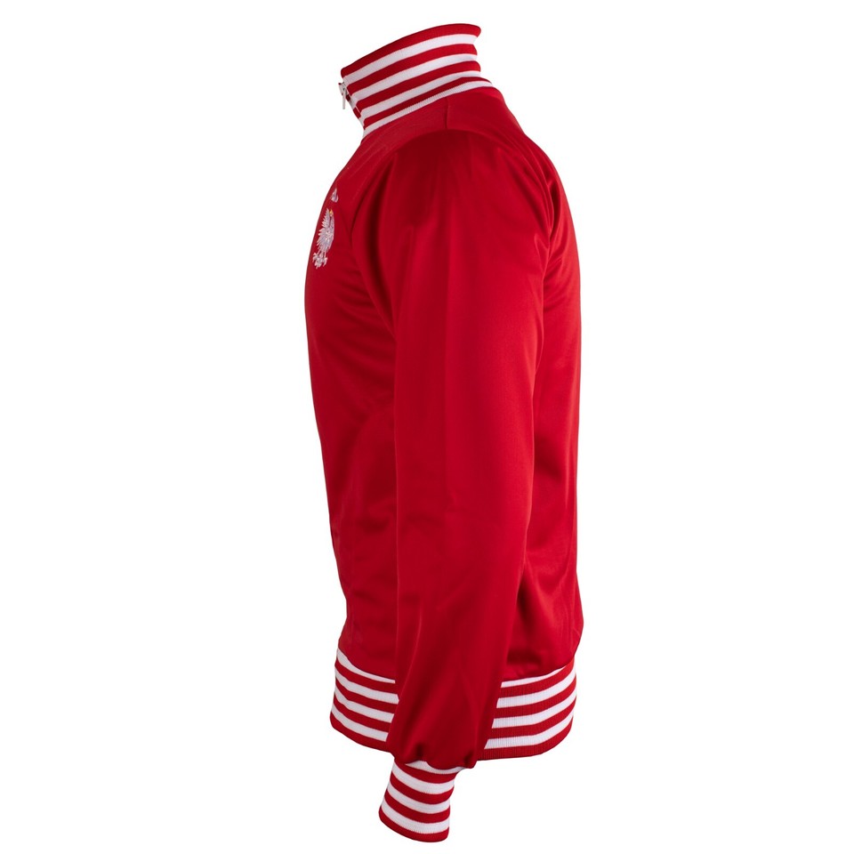 Classic Poland Polska Retro Football Red Jacket Zipped Men's Vintage ...