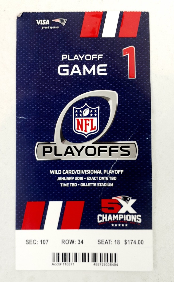 New England Patriots Playoff Tickets Danny Etling Autographed 2018