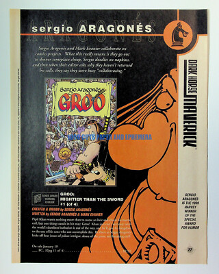 Groo Dark Horse Comics 1999 Sergio Aragones Print Magazine Ad Poster ...