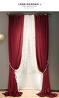 luxury European velvet thickened red cloth blackout curtain tulle drape ...