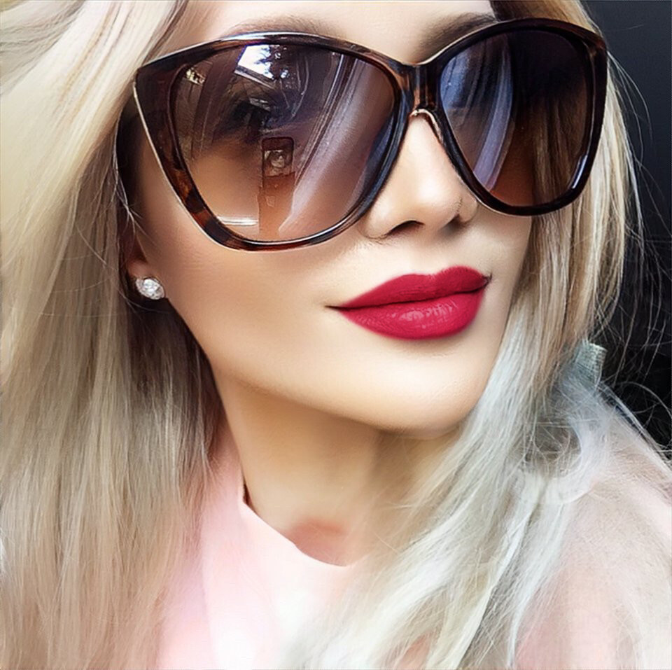 Large VICTORIA Cat Eye Linda Yellow Gold Metal Rim XXL Oversized Luxe ...