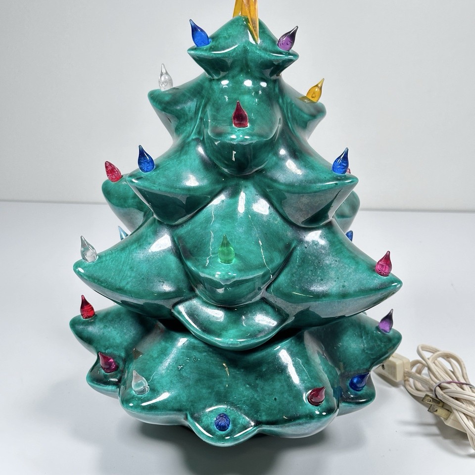 Jamar Mallory Ceramic Christmas Tree 1950s Green 12” MCM READ ...