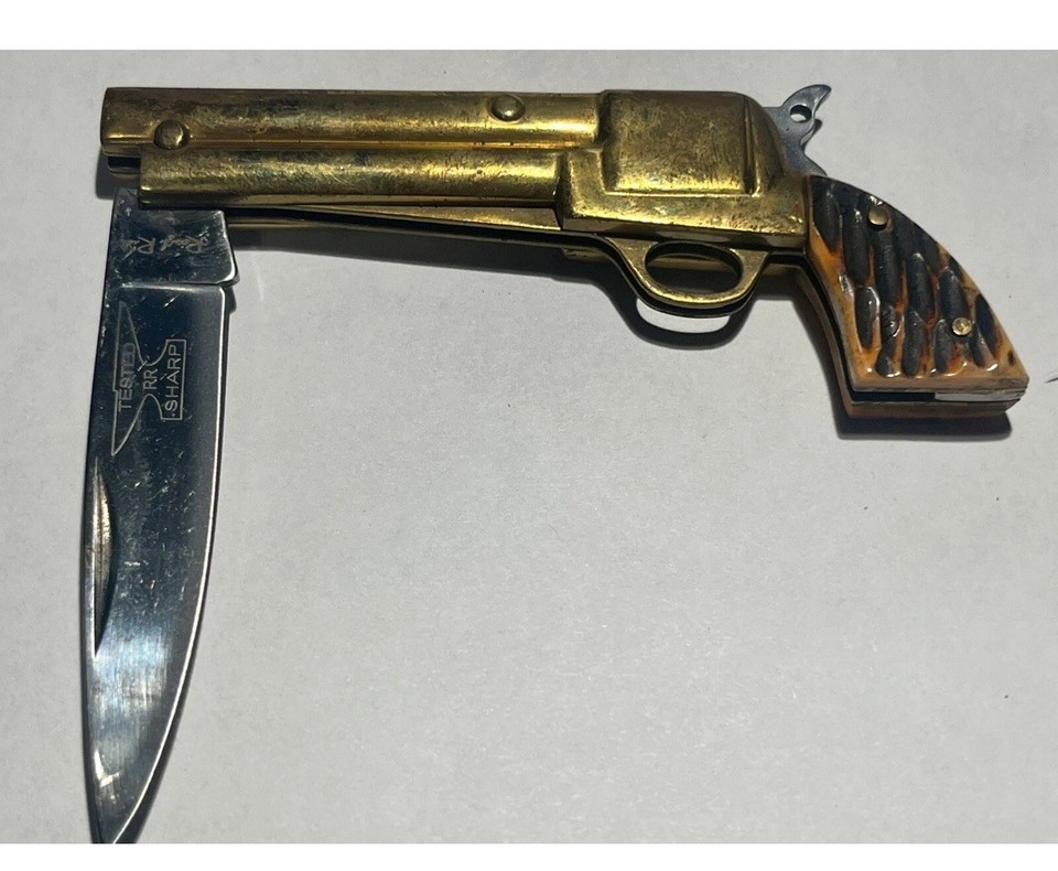 RR Razor Sharp Pistol 440 Pocket Knife Estate Find | eBay