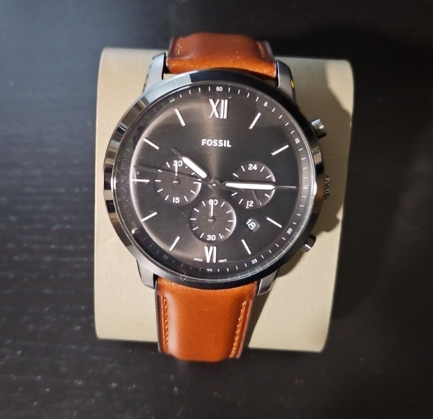 Fossil Men's Watch Neutra Chronograph Amber Leather FS5512 44MM | eBay