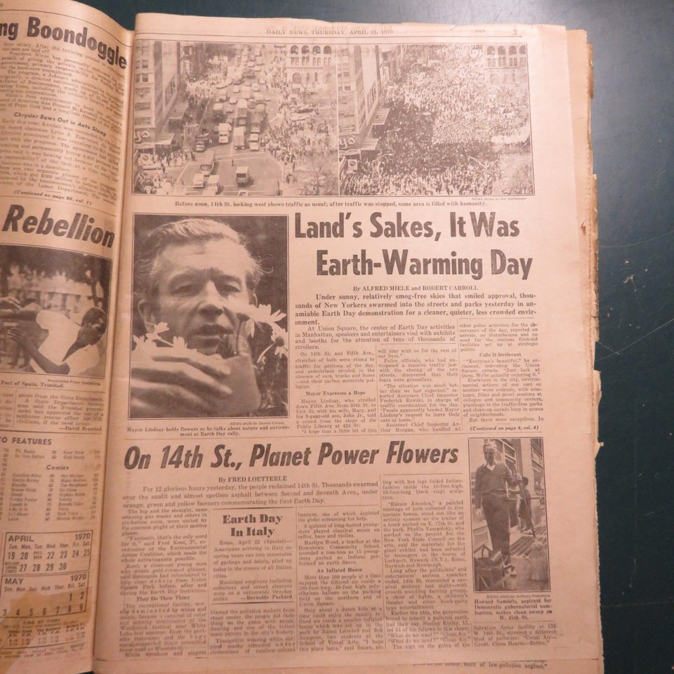 VERY FIRST EARTH DAY! APRIL 23 1970 NEWSPAPER | eBay
