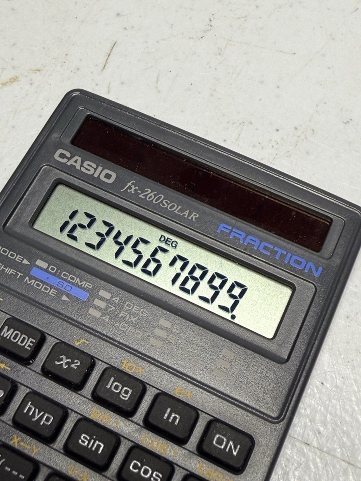 Casio FX-260 Solar Scientific Fraction Calculator With Case/Cover ...