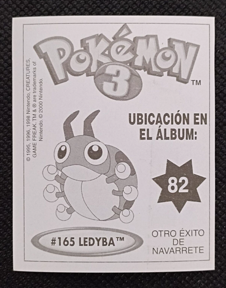 2000 Navarrete POKEMON 3 Cromo #082 LEDYBA South America Edition PERU ...