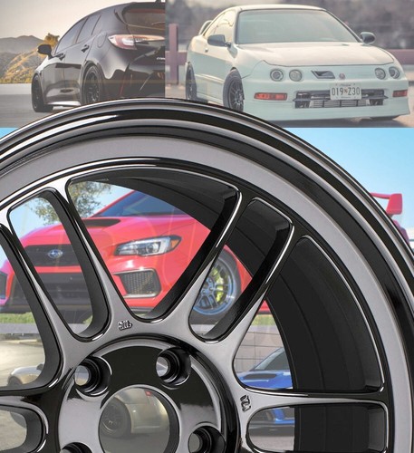 Enkei RPF1 15x8 4x100 28mm Offset, 54mm Hub Bore SBC Black Chrome Wheel ...