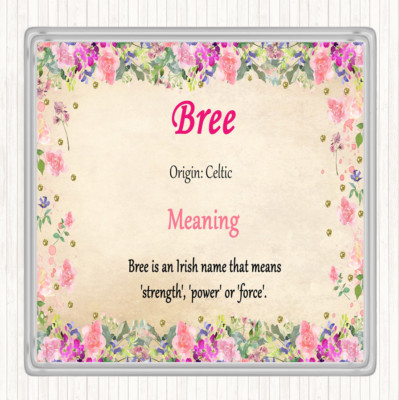 Bree Name Meaning Drinks Mat Coaster Floral | eBay UK