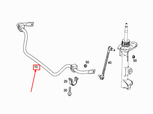MERCEDES-BENZ SLK R172 Front Anti Roll Bar A1723230765 NEW GENUINE ...
