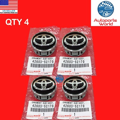 GENUINE TOYOTA COROLLA PRIUS GLOSS BLACK WHEEL HUB CENTER CAP SET 42603 ...