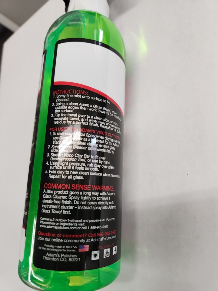 Adams Polishes Glass Cleaner 16 OZS | eBay