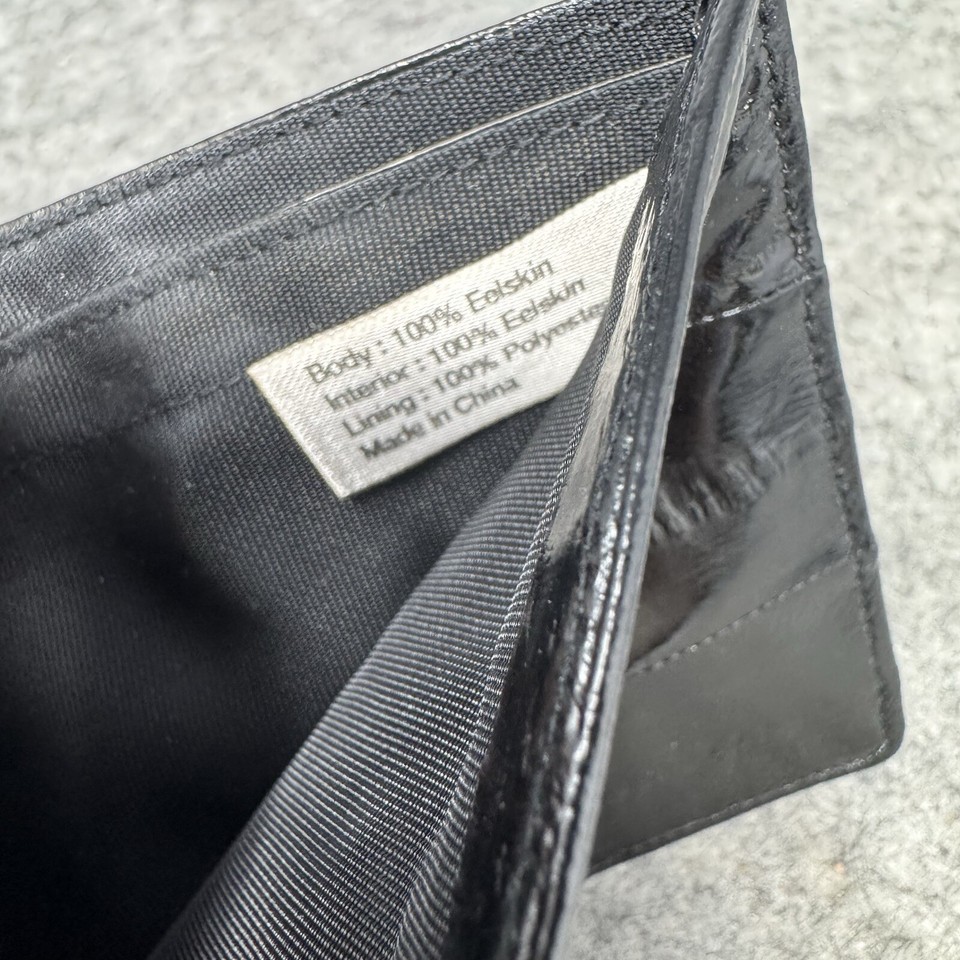 Lee Sands Vintage Genuine EELSKIN Bifold Wallet Exotic Leather Mens ...