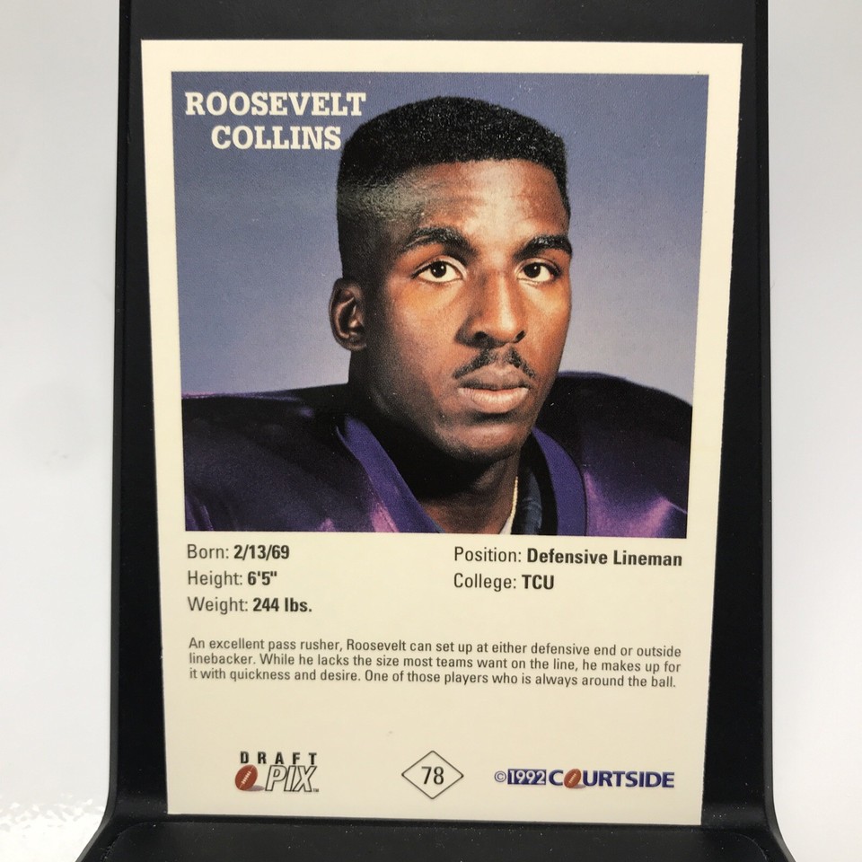 1992 Courtside #78 Roosevelt Collins RC TCU Horned Frogs Rookie | eBay