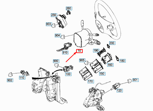 MB E W212 STEERING COLUMN SWITCH MODULE CONTROL UNIT A21290077027K43 NO ...