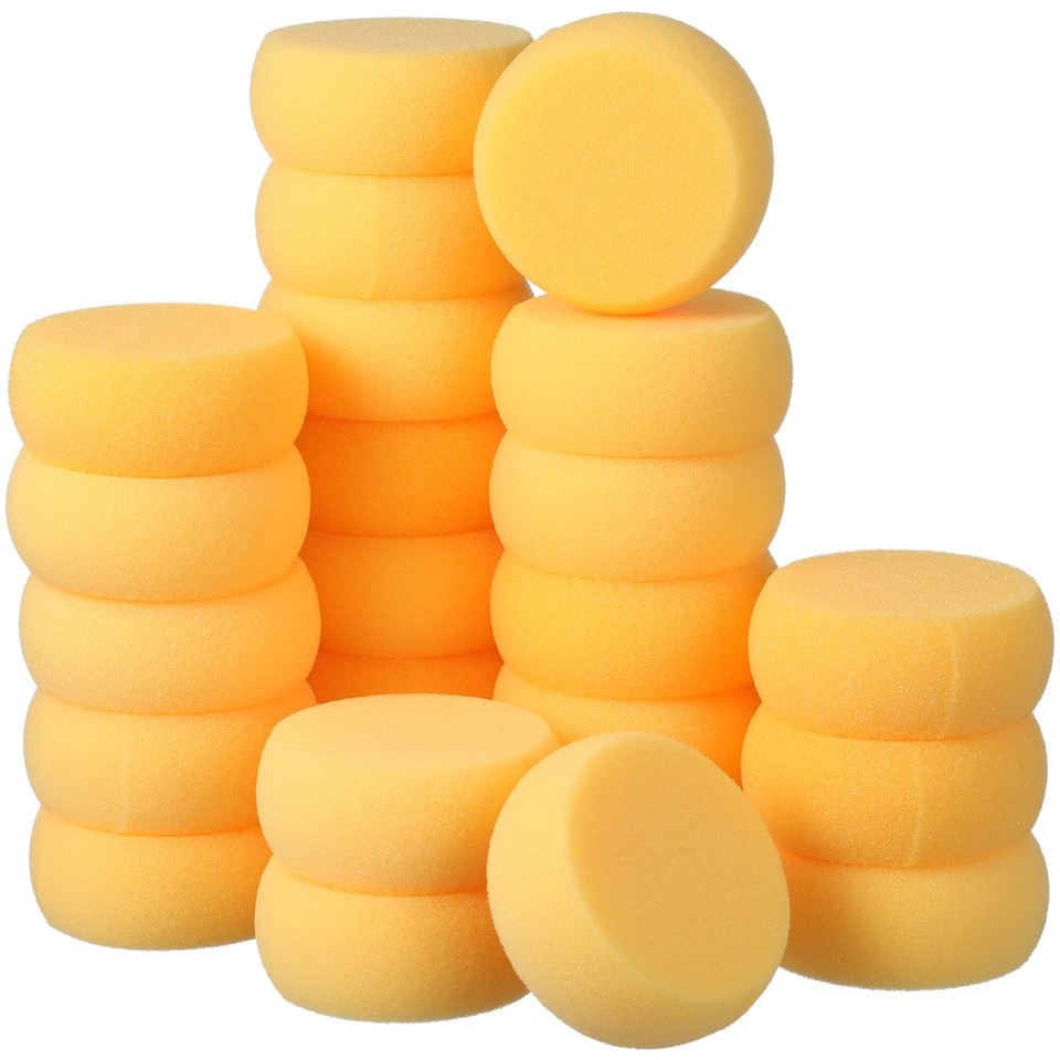 1 Set 24Pcs Round Painting Sponges Multipurpose Artist Sponges (Yellow ...