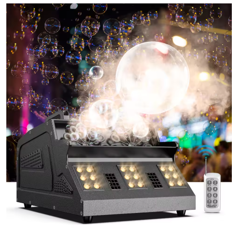 1800W 18LED RGB Smoke Bubble Machine DMX Stage Effect DJ Party Wedding ...