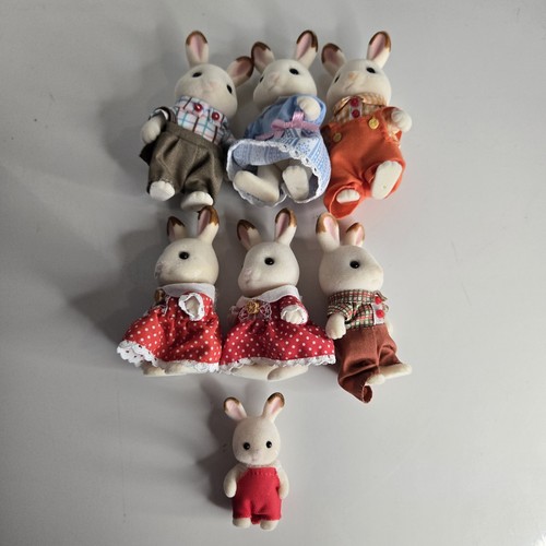 Lot of 7 Calico Critters Sylvanian Families Bunny Rabbit Bunnies ...