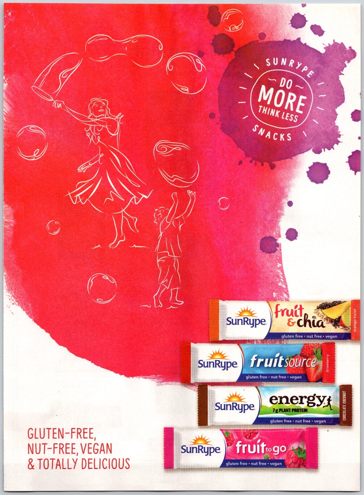2017 Sunrype Fruit Snacks Gluten Free Nut Free Vegan Delicious Print Ad ...