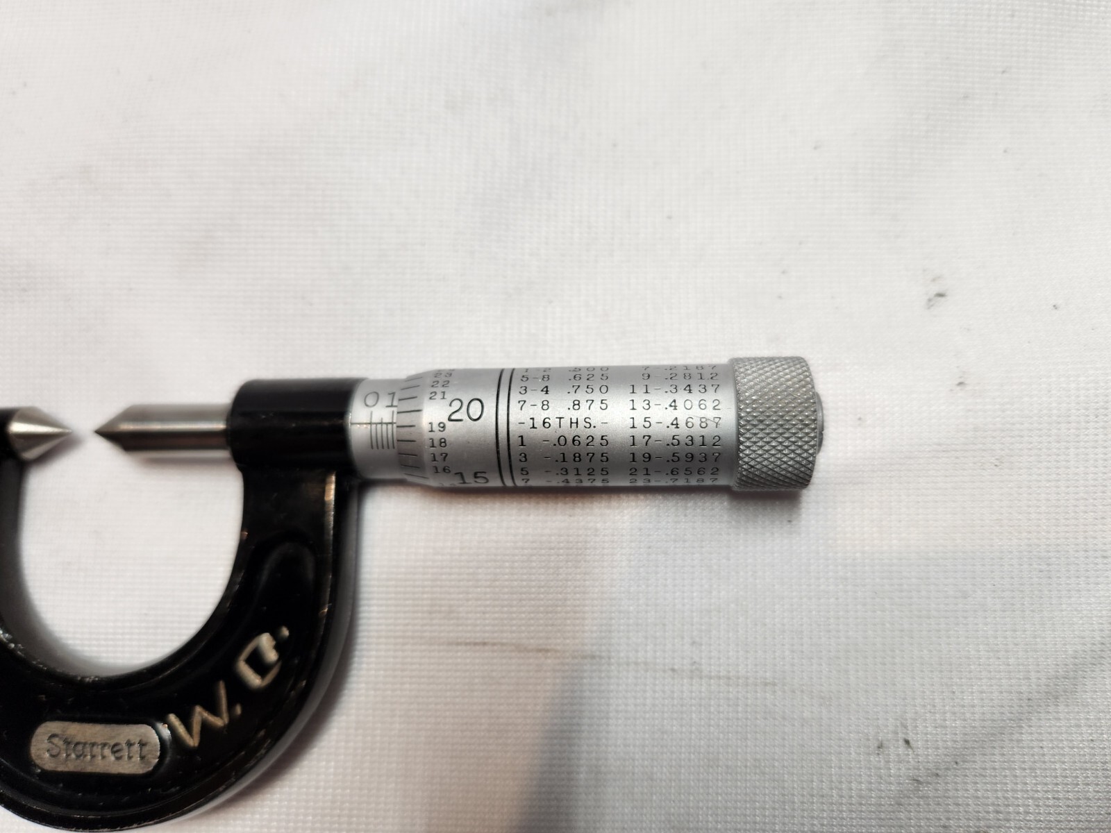 STARRETT 210A-P Outside Screw Thread Micrometer 0 - 7/8 Inch .001 ...