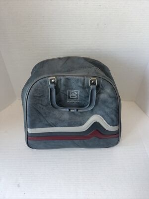 Vtg Gray/Red/White Tricolor Brunswick Bowling Bag w Metal Rack | eBay