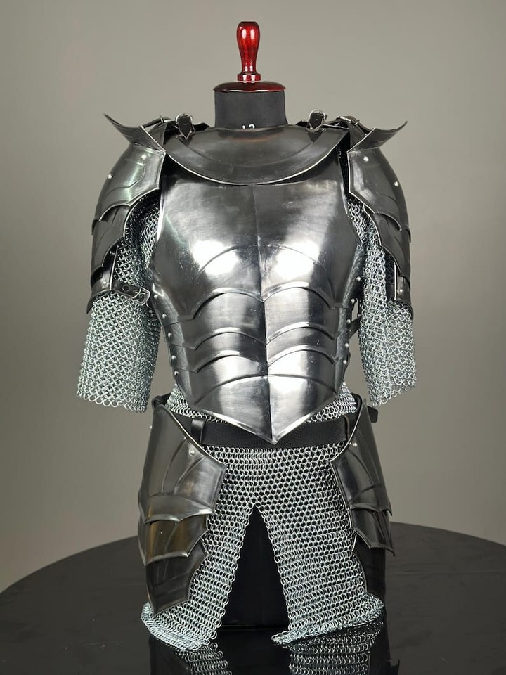 Medieval Plate Armor with Chainmail | Handcrafted Wearable Half Body ...