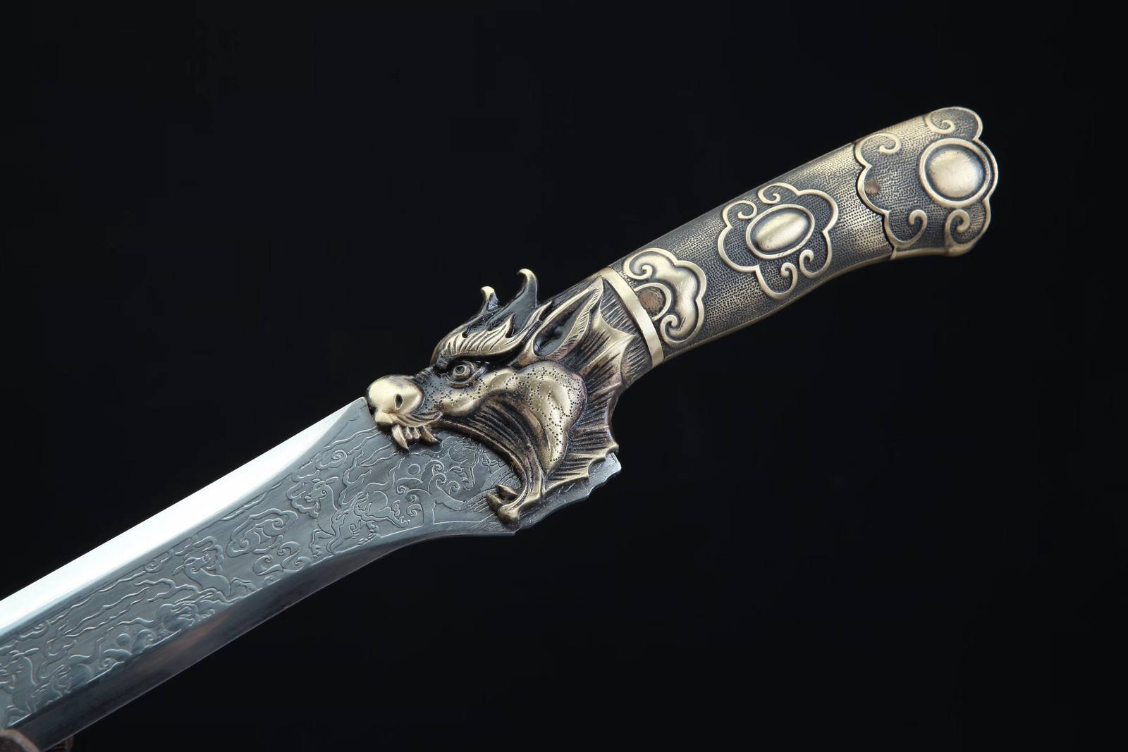 32''Handmade Chinese Dragon Han Dynasty Jian Stainless Steel Double ...