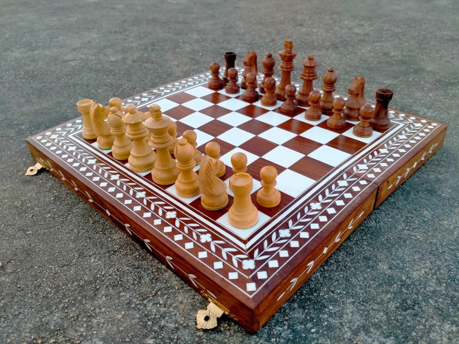 12"x12" Inch Wooden Handmade Chess Board With Chess Pieces Standard ...