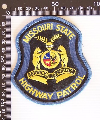 VINTAGE MISSOURI STATE HIGHWAY PATROL EMBROIDERED BADGE WOVEN CLOTH ...