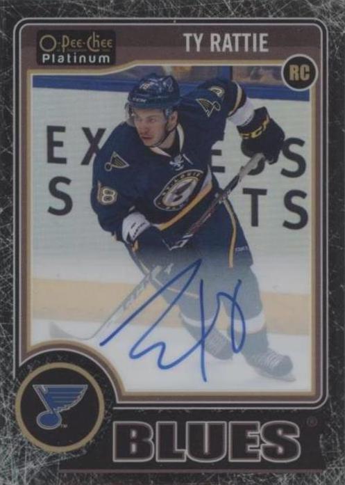2014-15 O-Pee-Chee Platinum - Rookie Autographs Ty Rattie #RA-13 Black ...
